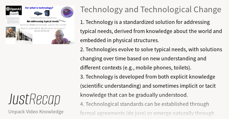 DTSC: 8.2 Technological Change: what tech is and how it evolves · JustRecap