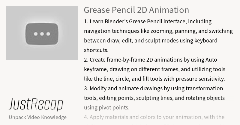 Intro to Grease Pencil in Blender - A Tutorial for Beginners · JustRecap
