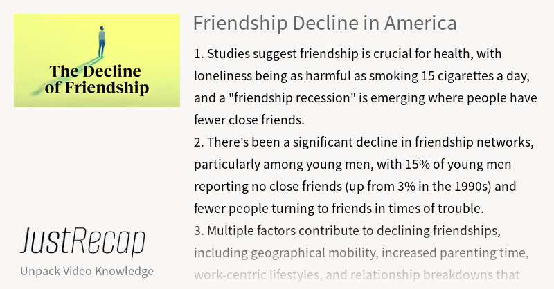 The friendship recession | Richard Reeves · JustRecap