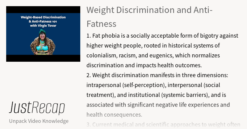 Weight-Based Discrimination & Anti-Fatness 101 with Virgie Tovar - Reccap